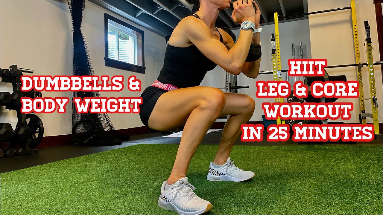 Dumbbell & body weight HIIT sculpt & toning LOWER BODY & CORE workout ...