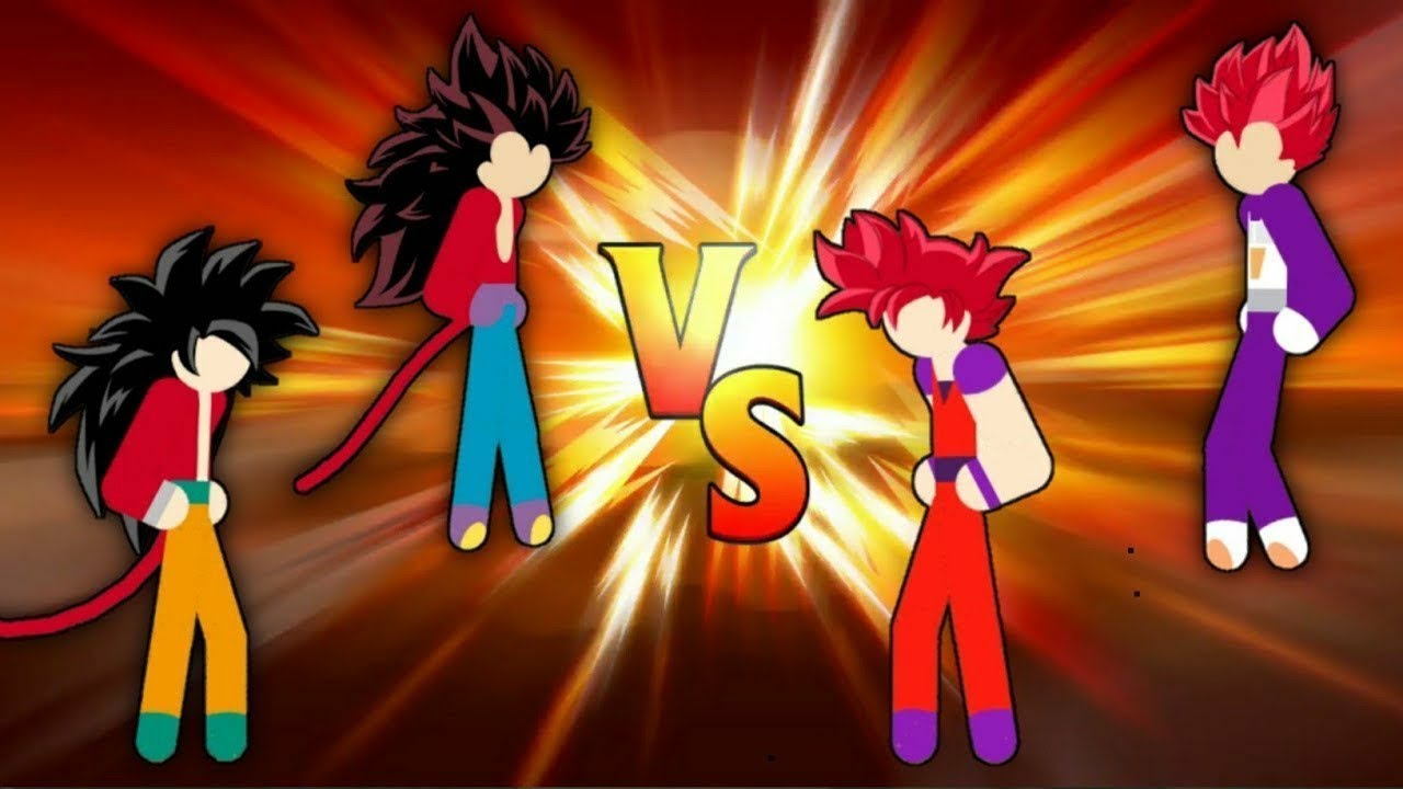 Stickman Warriors Fight - Goku, Vegeta SSJ 4 vs Vigitto, Gota SSJ God ...