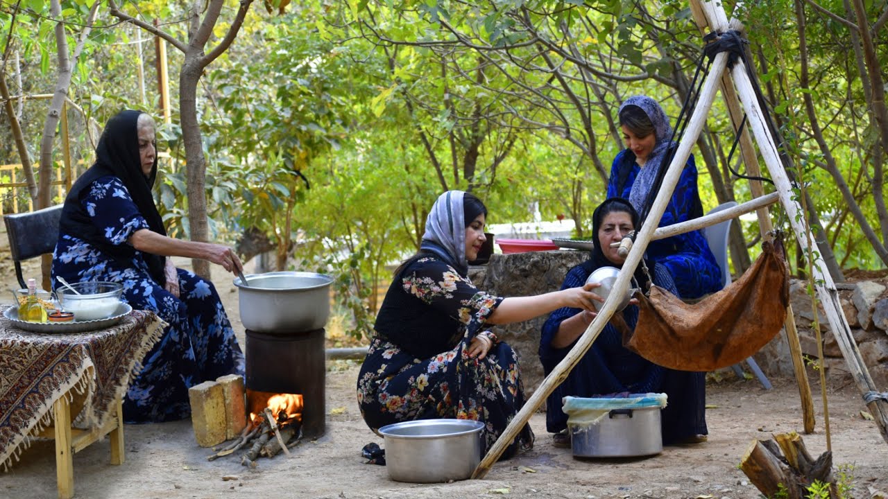 Amazing Iranian Food Making Buttermilk Soup (Ash Doogh) with Fresh ...