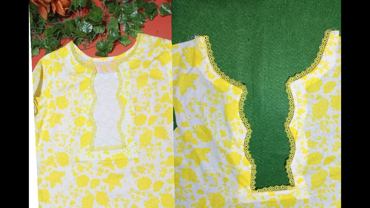 very easy neck design in simple designing with less || stitching ideas ...