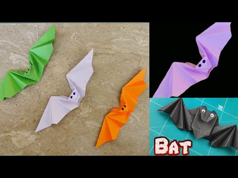 Diy 3D halloween paper roll bat/paper bat origami /Diy paper bat craft ...