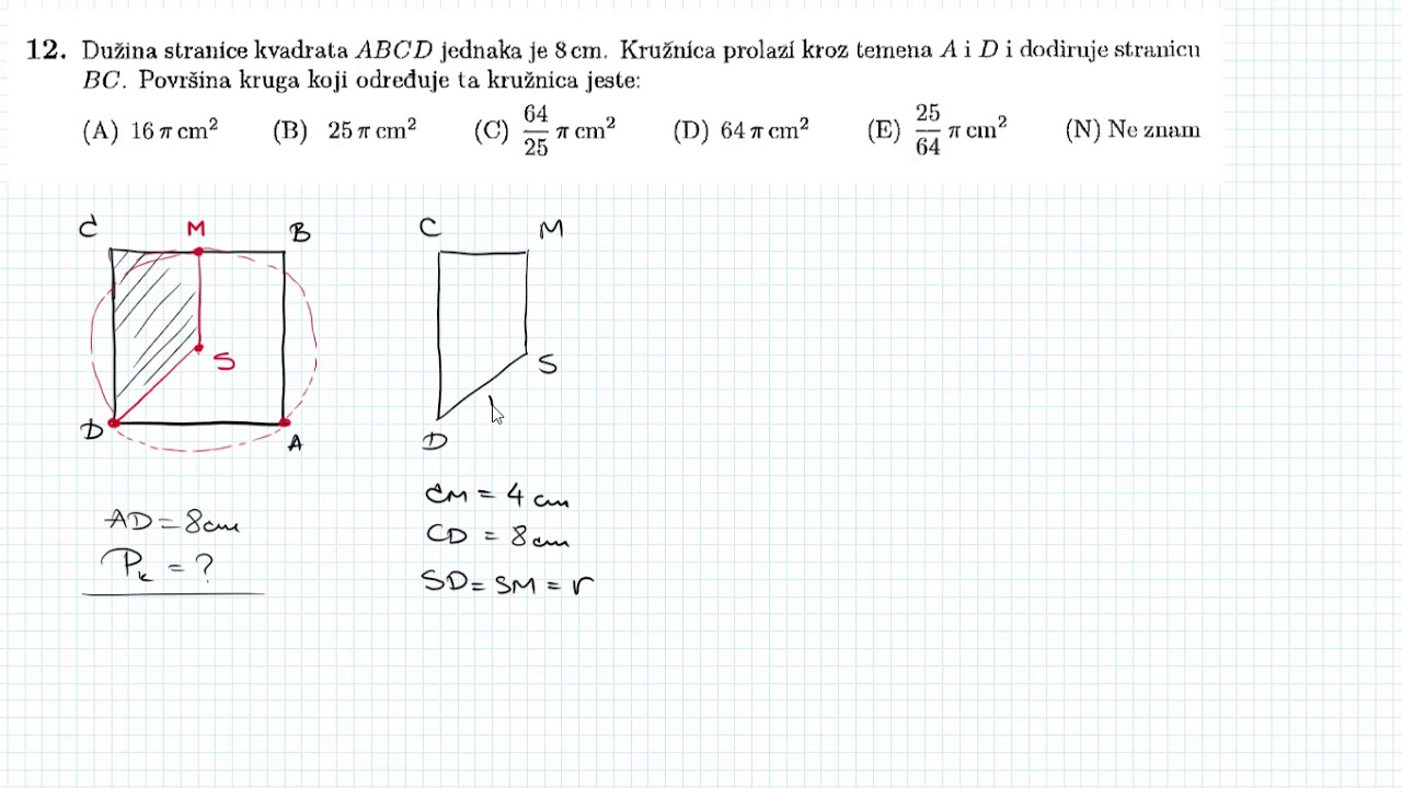 Prijemni ispit ETF 2020. godine - zad12 - planimetrija - YouTube