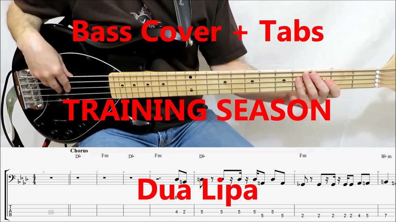 Dua Lipa - Training Season (BASS COVER TABS) preview - YouTube