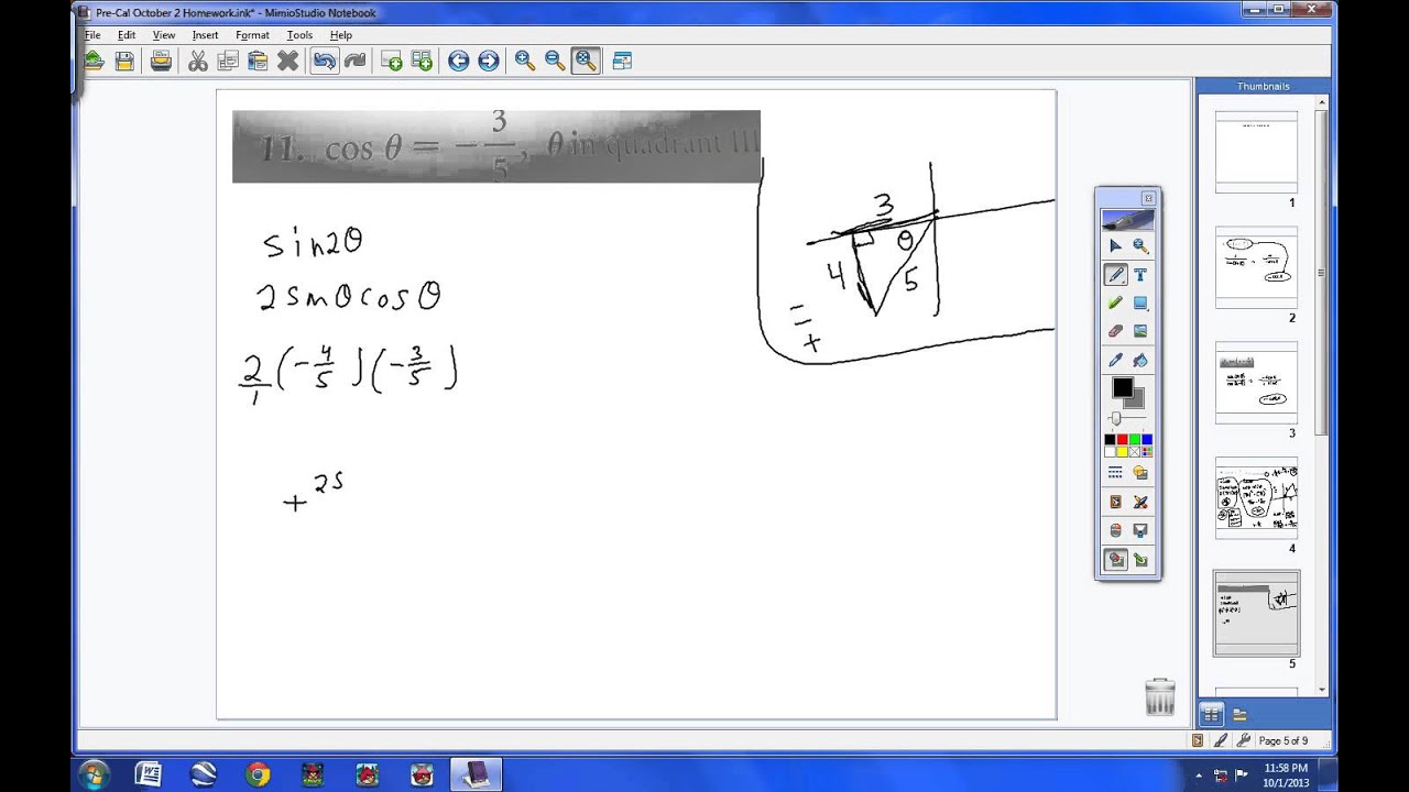 Pre Cal October 2 Homework - YouTube