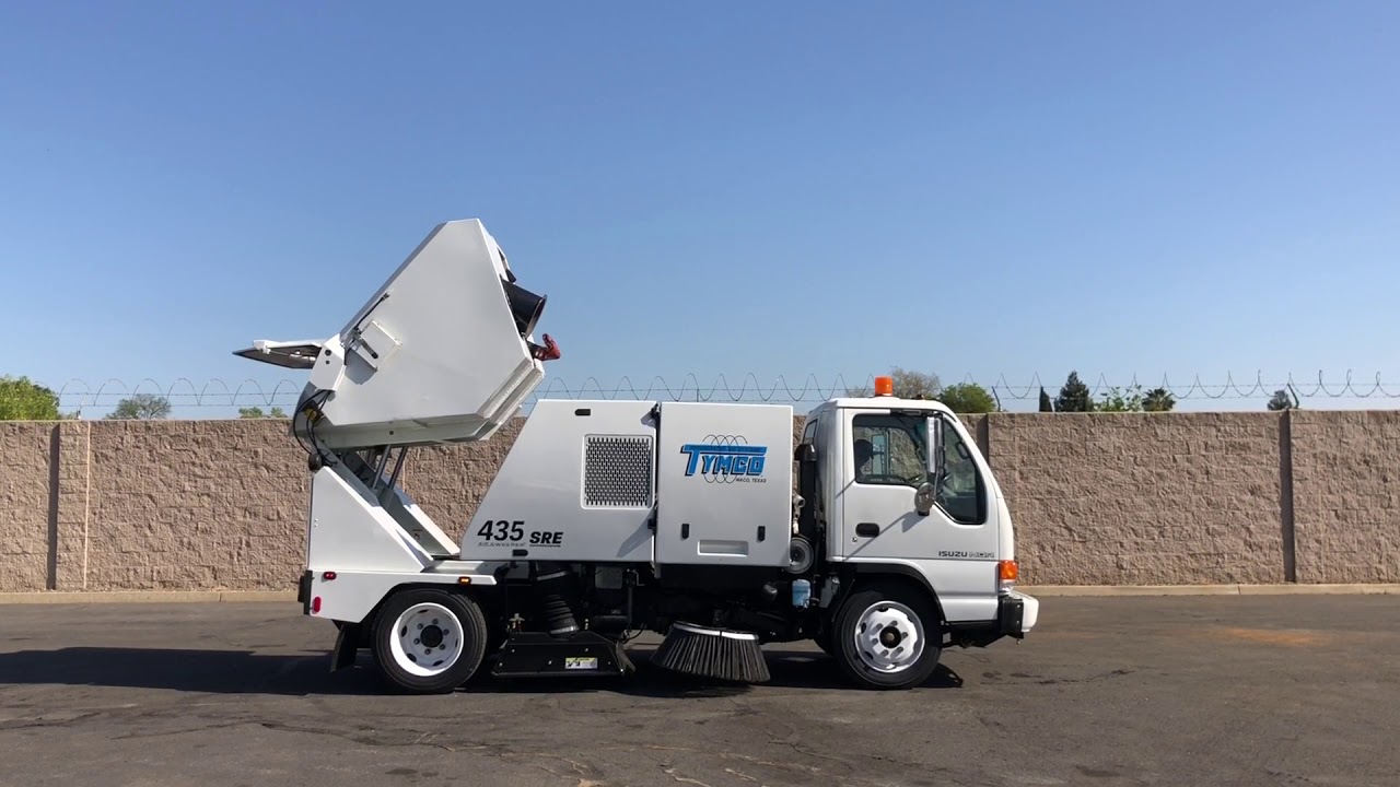2004 Isuzu NQR Tymco 435 Air Street Sweeper for Sale - YouTube