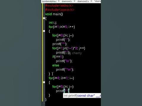Hollow Diamond pattern in c #codingshorts #codingshortsvideo - YouTube