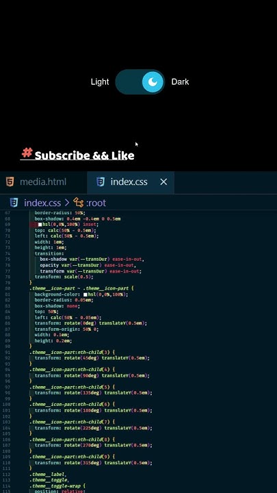 Lightdark Toggle With Morphing Icon 🌞 Source Code Shorts Css Html Coding Js Website
