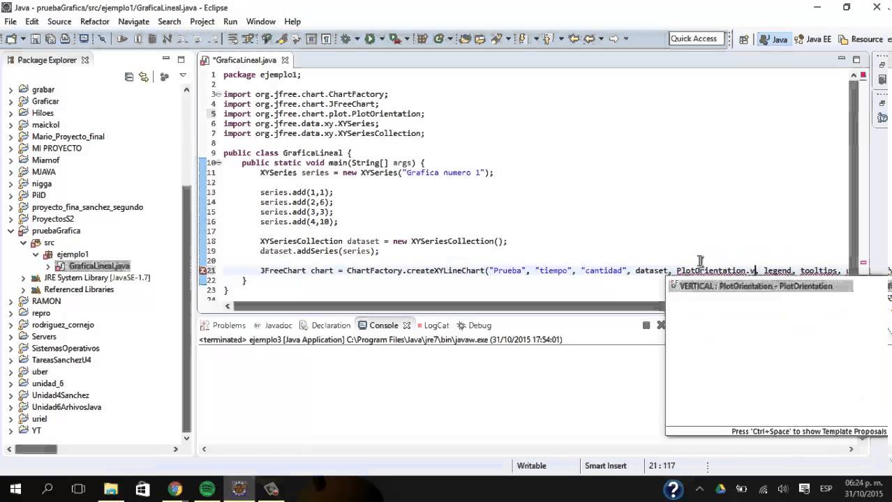 Grafica lineal con JFreeChart en java - YouTube
