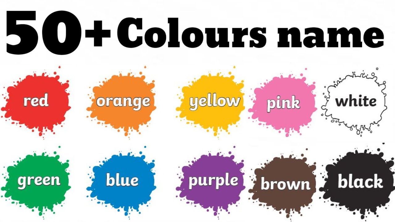 रंगो के नाम || 50+ Colours name in English || Colours name for kids ...