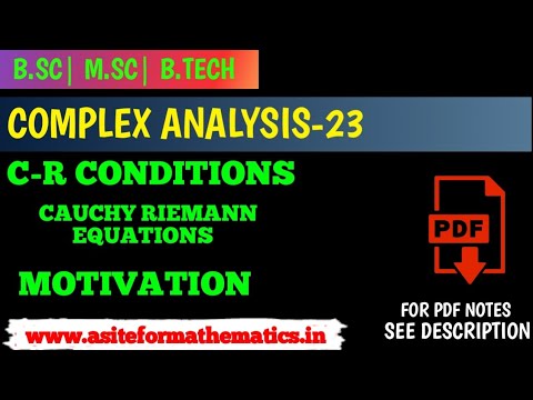 Cauchy-Riemann equations | c-r equations | complex analysis - YouTube