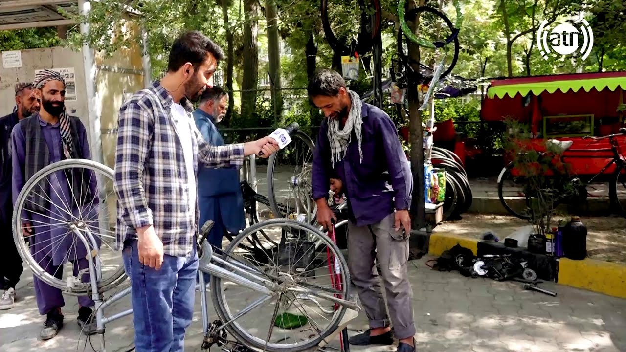 Busy bike repairing market in 3rd Macroryan, Hafiz Amiri report / ترمیم ...
