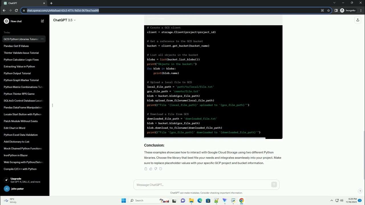 For Python import gcsfs or from google cloud import storage to interact with GCS - YouTube