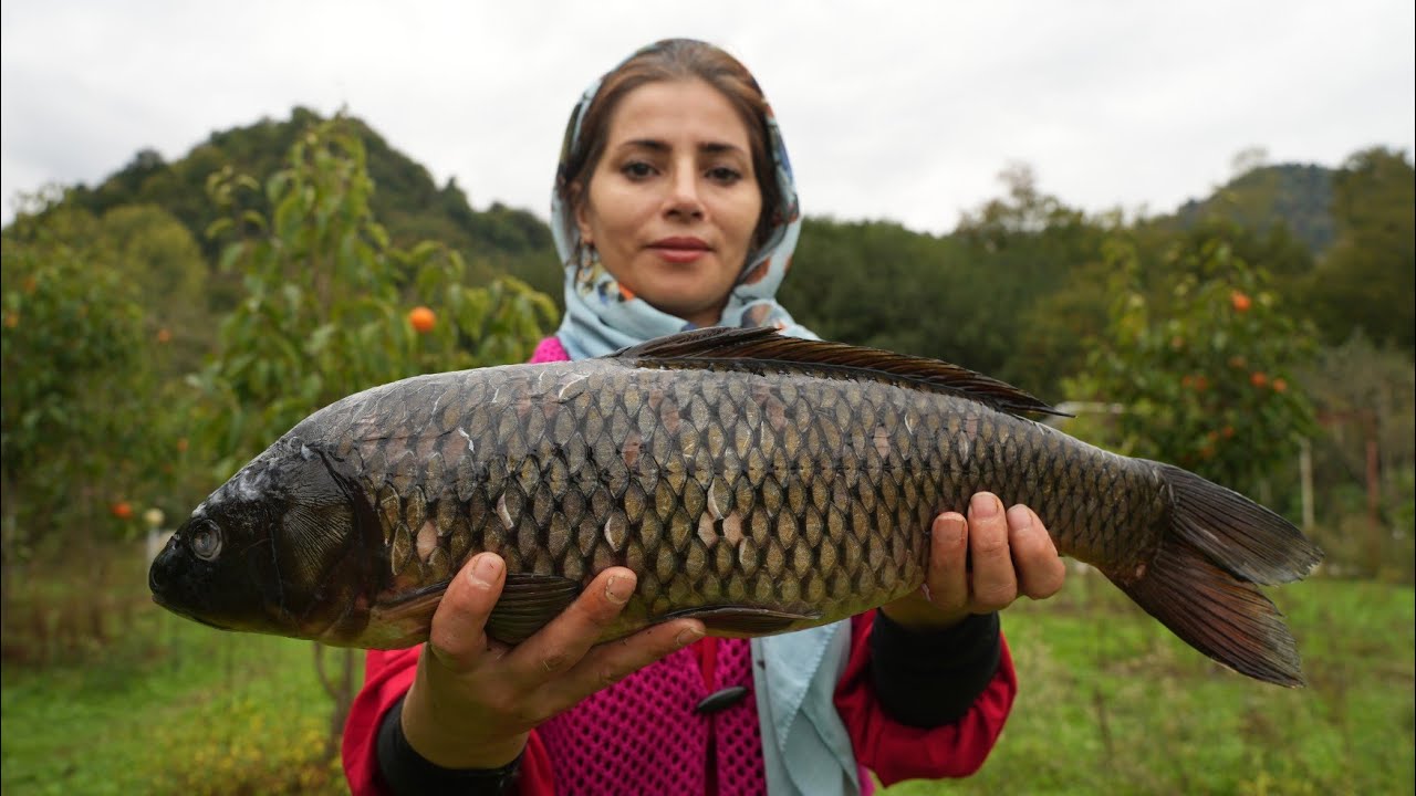 Big Crab Fish Roasted in Clay Oven ♧ Village Cooking - YouTube