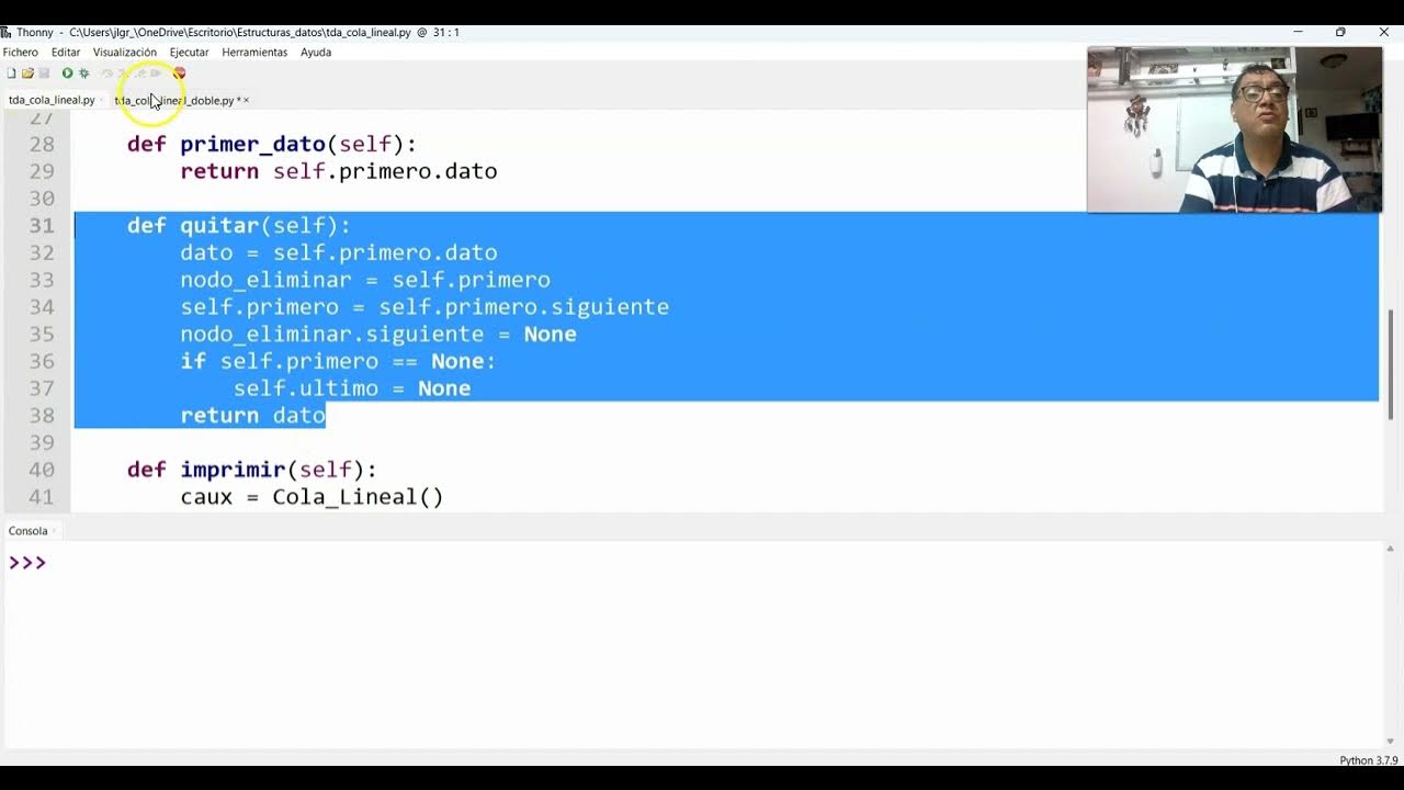 Cola Lineal Doblemente Enlazada en Python - YouTube