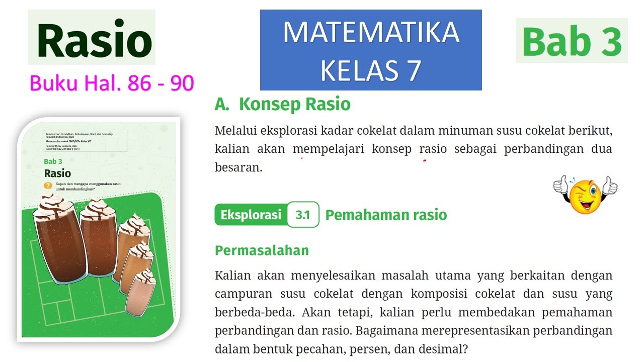 HAL 86 90 KONSEP RASIO MATEMATIKA SMP KELAS 7 KURIKULUM MERDEKA - YouTube