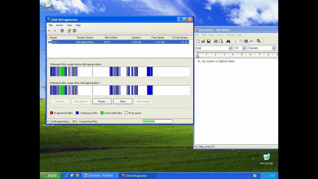 Windows XP Movie defrag - YouTube