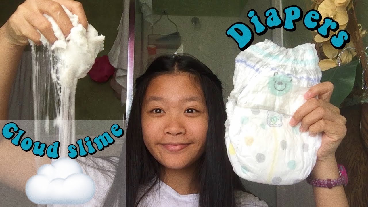 How to make cloud slime using diapers👶🏻 - YouTube