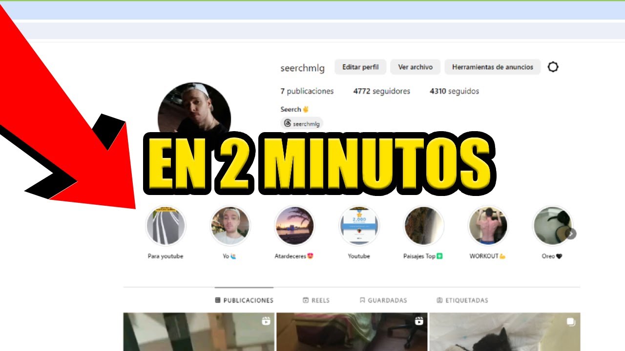 como PONER DESTACADAS en INSTAGRAM PC - YouTube
