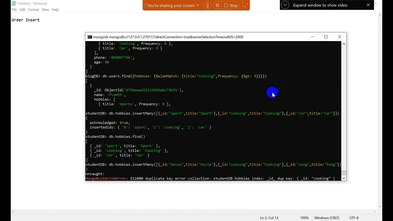 MongoDB: 19. Order Insert - YouTube