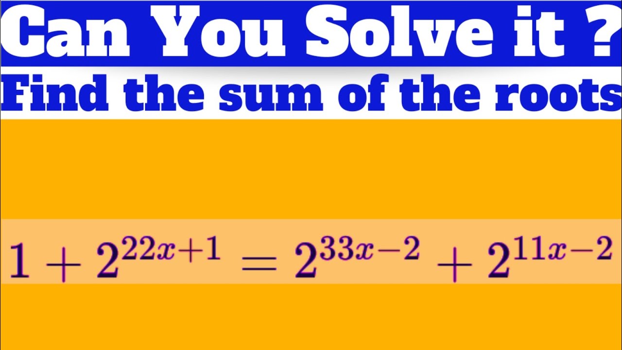 Learn How To Solve This Exponential Equation|Math Olympiad Question ...