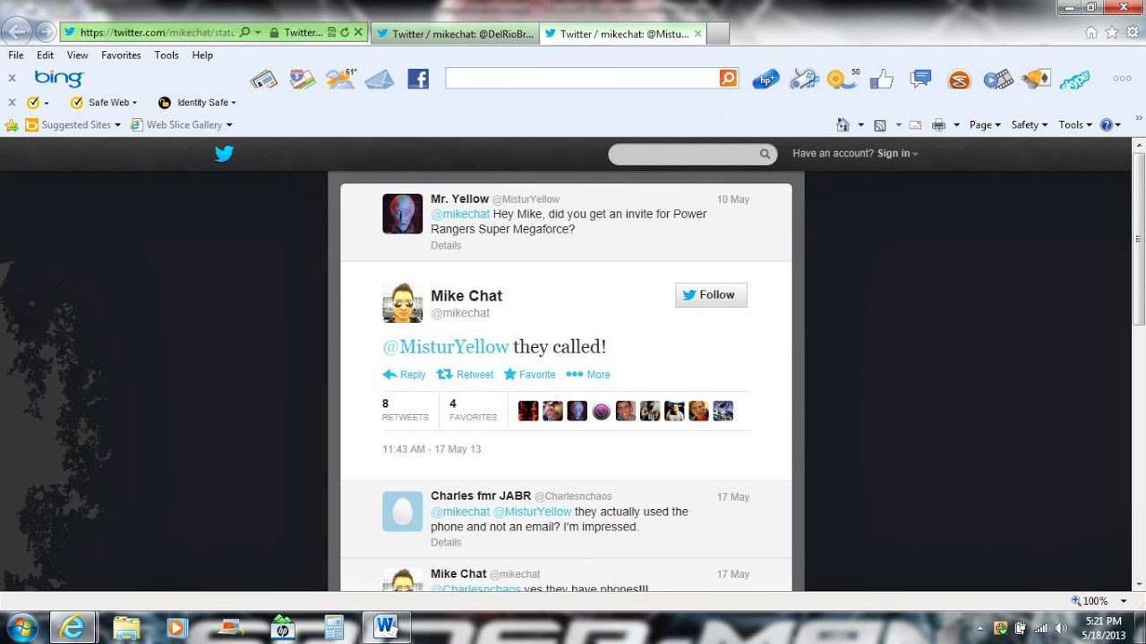 Mike Chat (Chad, Blue Lightspeed Rescue Ranger) Returns? Power Rangers ...