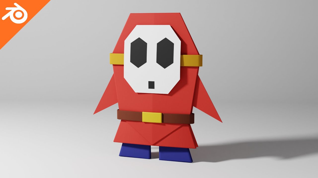 Making Shy-guy from Paper Mario in blender 3d - YouTube