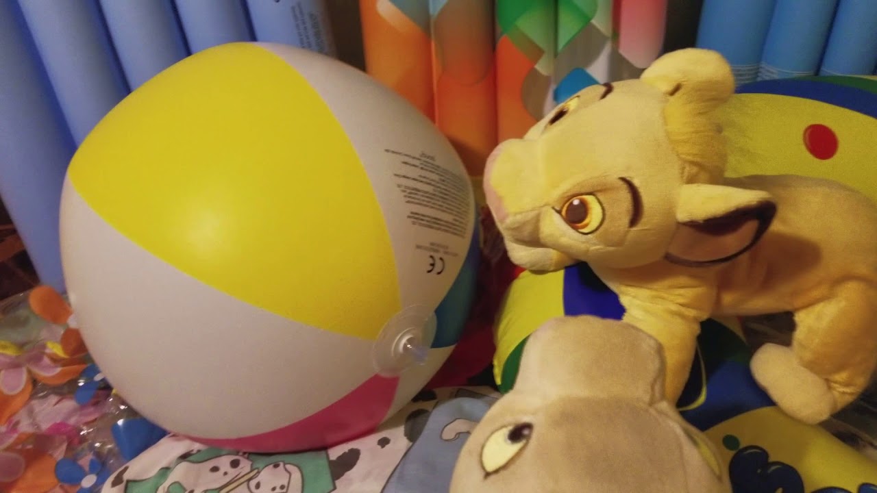 New Inflatables and beachballs deflated by plushies - YouTube