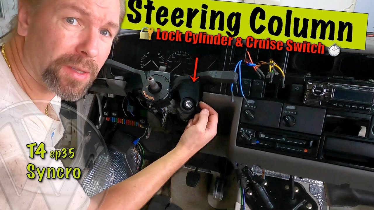 DIY replace steering column lock cylinder 🔐 VW T4 Syncro 🚐 Cruise ...