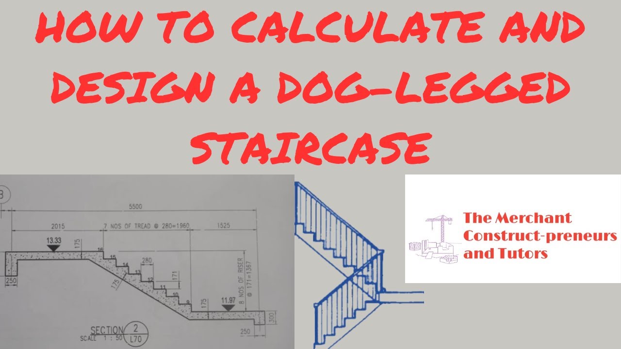 How to calculate and design a dog-legged staircase - YouTube