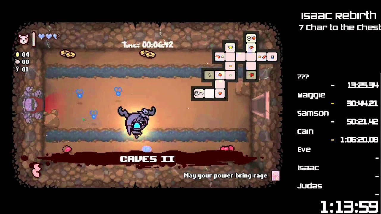 The Binding of Isaac Rebirth speedrun 7 char to the Chest PB: 2:09:20 ...