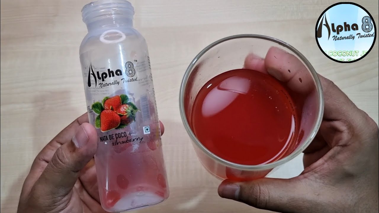 Alpha 8 Nata De Coco Strawberry🍓 Juice | Ingredients, Taste, Price, Ad ...
