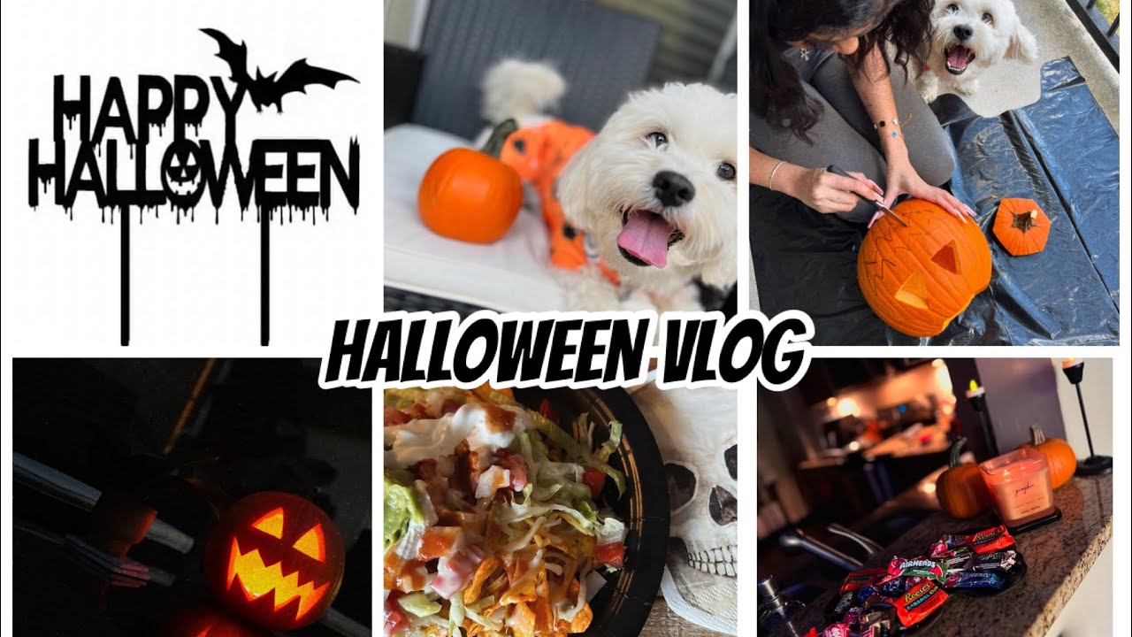 HALLOWEEN VLOG | CARVE PUMPKIN | NACHOS | FELLA - YouTube