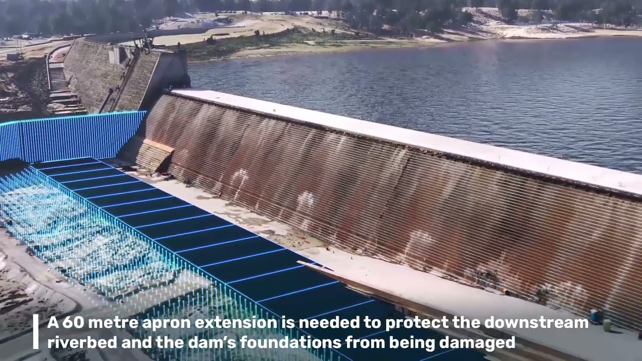 Paradise Dam Improvement Project - apron works - YouTube