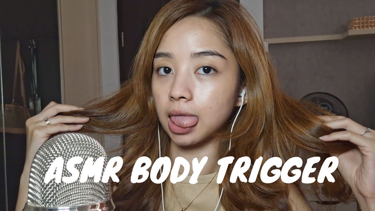 ASMR body triggers (hair & skin sounds, fabric scratching) - YouTube