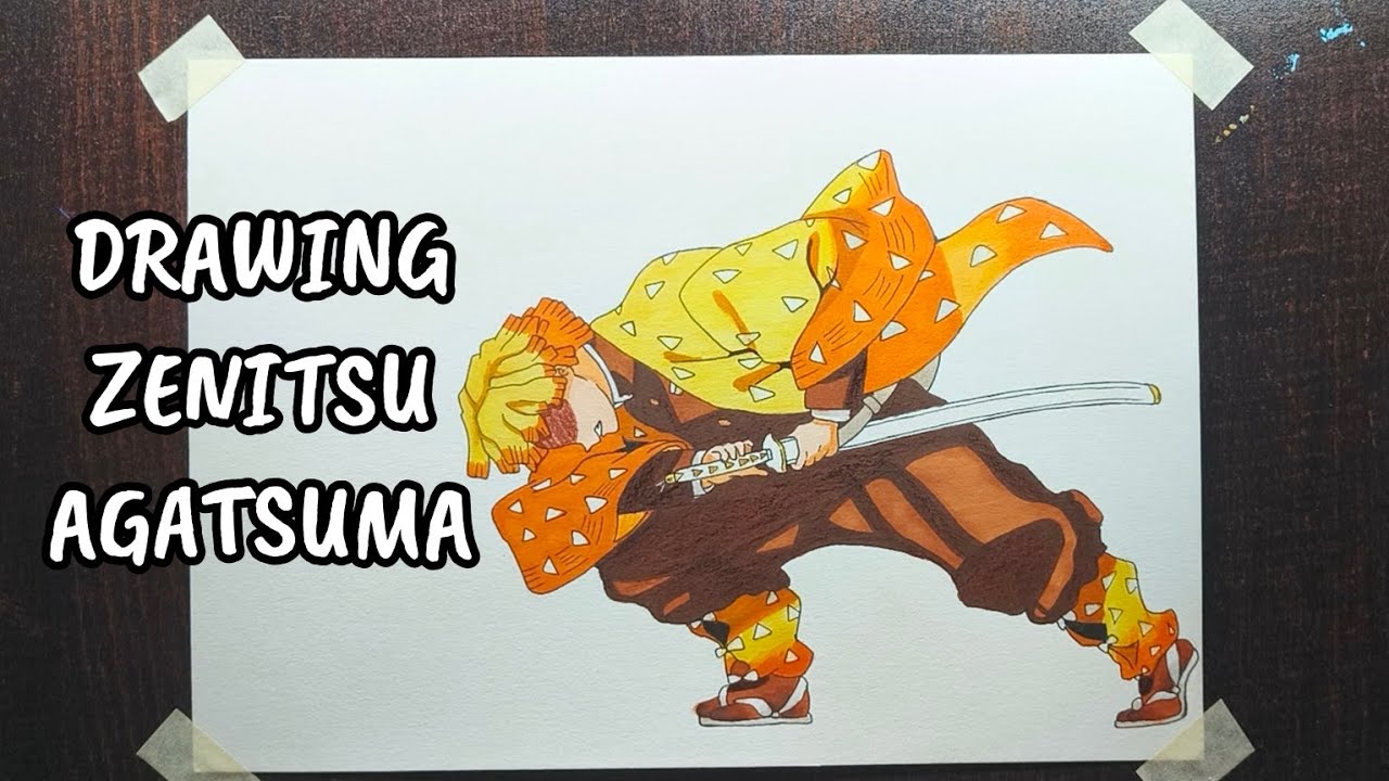 How to Draw and Color Zenitsu Agatsuma | Demon Slayer Tutorial for ...