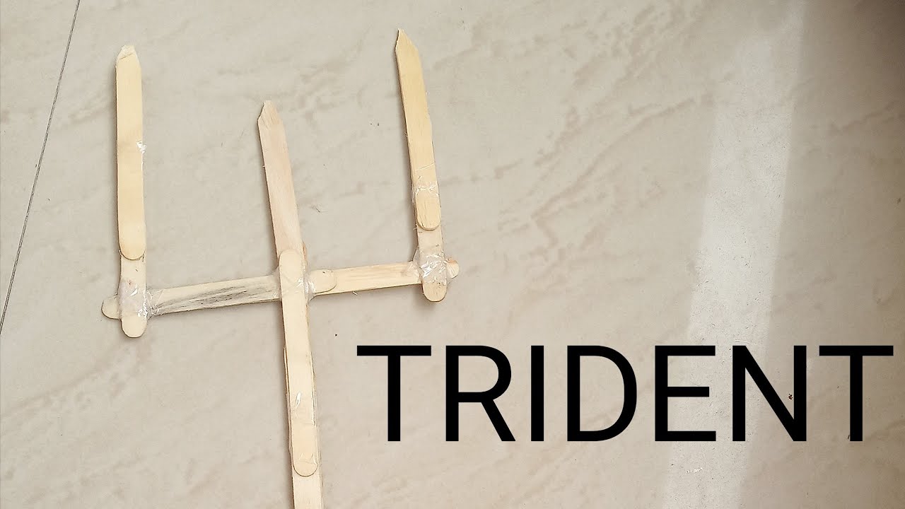 How to make a trident 🔱 from ice cream sticks//DIY!!! - YouTube
