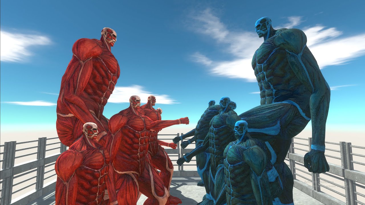 Ice Colossal Titan Level Up vs Evolved Colossal Titan Team Animal ...