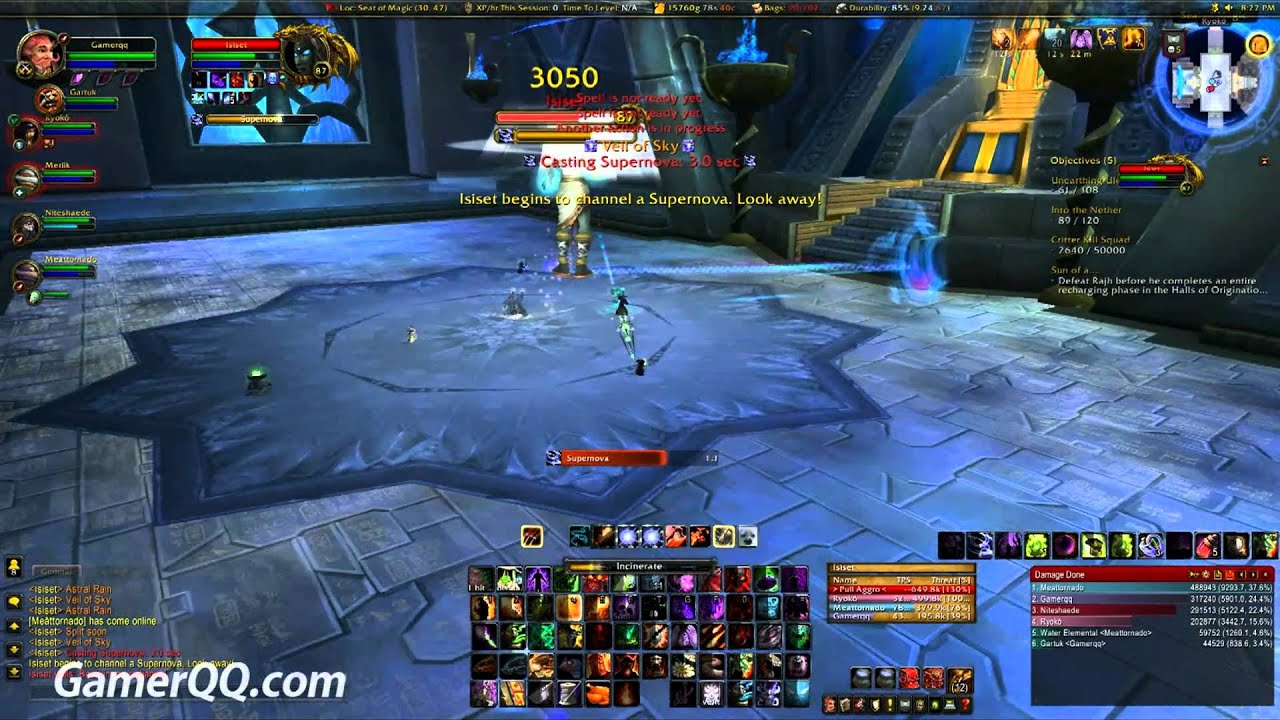 WoW Heroic Halls of Origination Isiset Encounter Warlock POV ...
