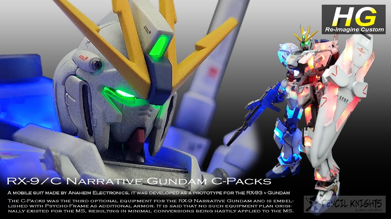 1/144 HG Narrative Gundam C-Packs (LED CUSTOM) Tutorial | Mobile Suit ...