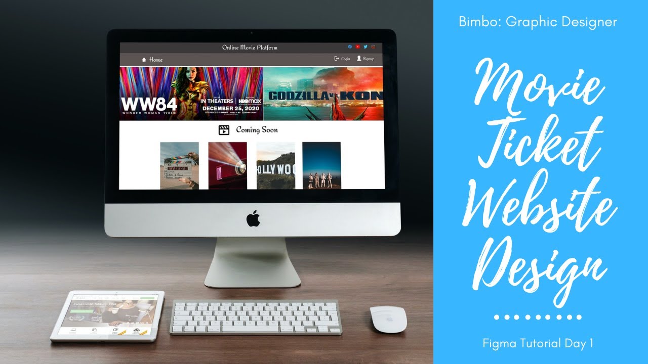 Website Design in Figma | Day1 part 1 | Ticket booking website | Movie ...