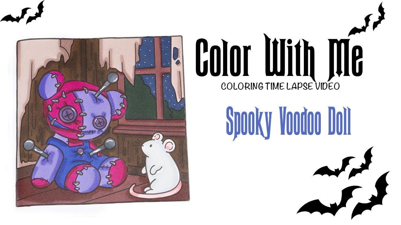 Color With Me | Spooky Voodoo Doll | Coloring Time Lapse - YouTube