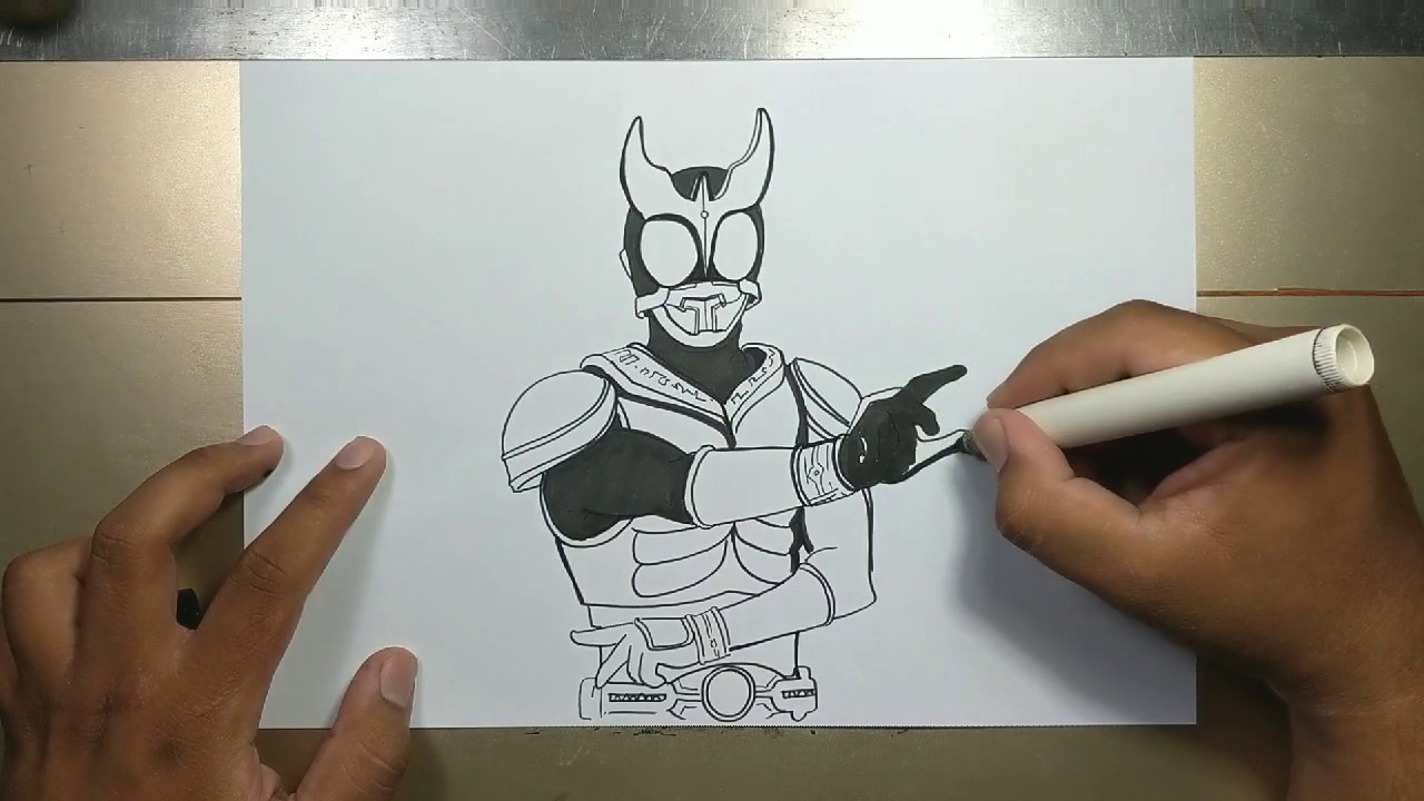 How to draw KAMEN RIDER (KUUGA) step by step - YouTube