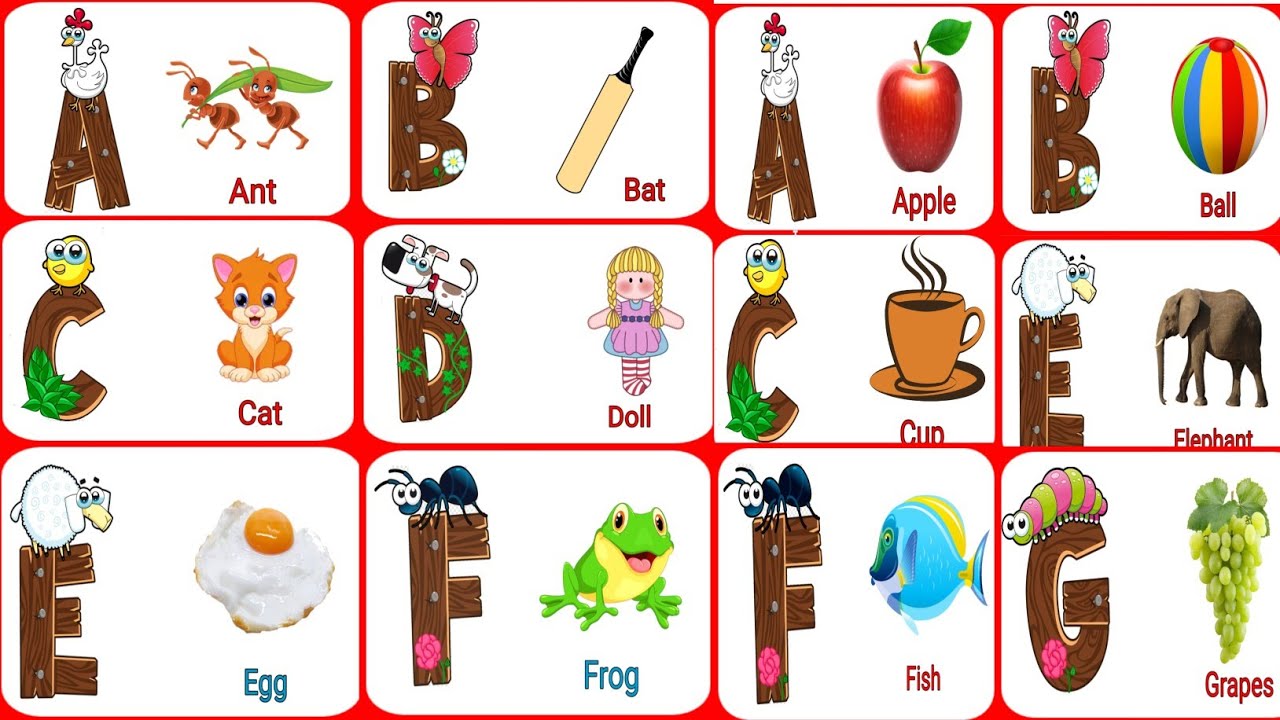 Learn A To Z Alphabet For Kids. ABCD Alphabet With Pictures. How To ...