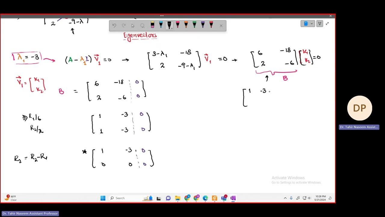 12 System of first order differential equations repeated eigenvalues - YouTube
