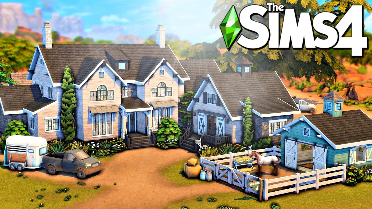 Huge Generations Family Farmhouse || The Sims 4 Horse Ranch: Speed ...