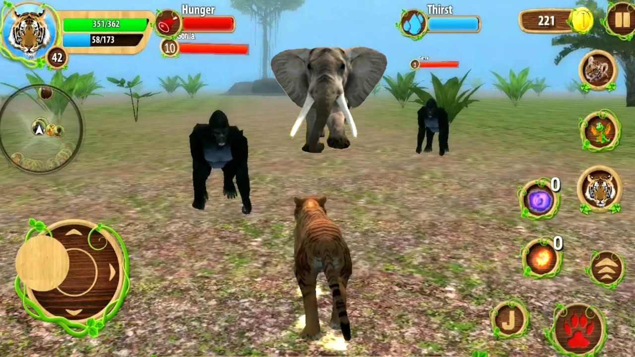 Wild Tiger Family Simulator #19 - Wild Tiger Vs Elephant Vs Gorilla ...