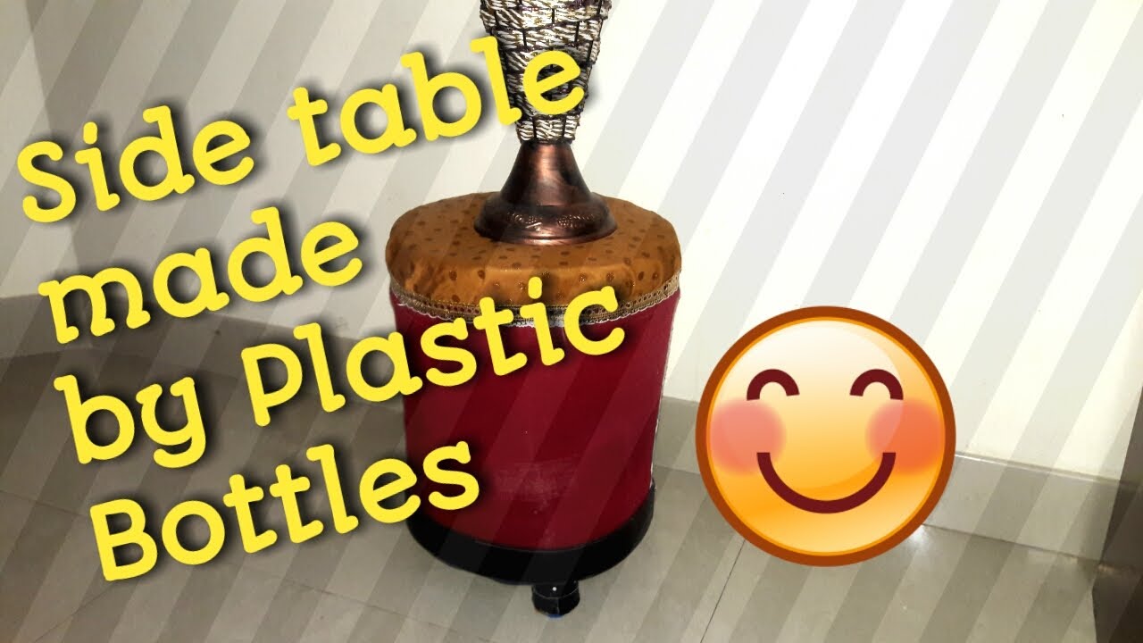 Diy side table made by using plastic bottles. - YouTube