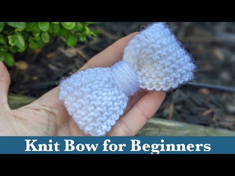 How to Knit a Bow with Straight Needles || Knit Bow for Beginners ...