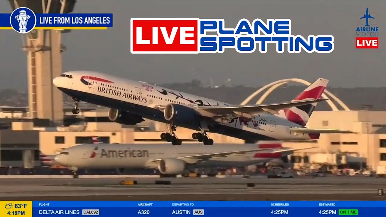 🔴LIVE LAX PLANE SPOTTING: Watch Arrivals and Departures LIVE! - YouTube