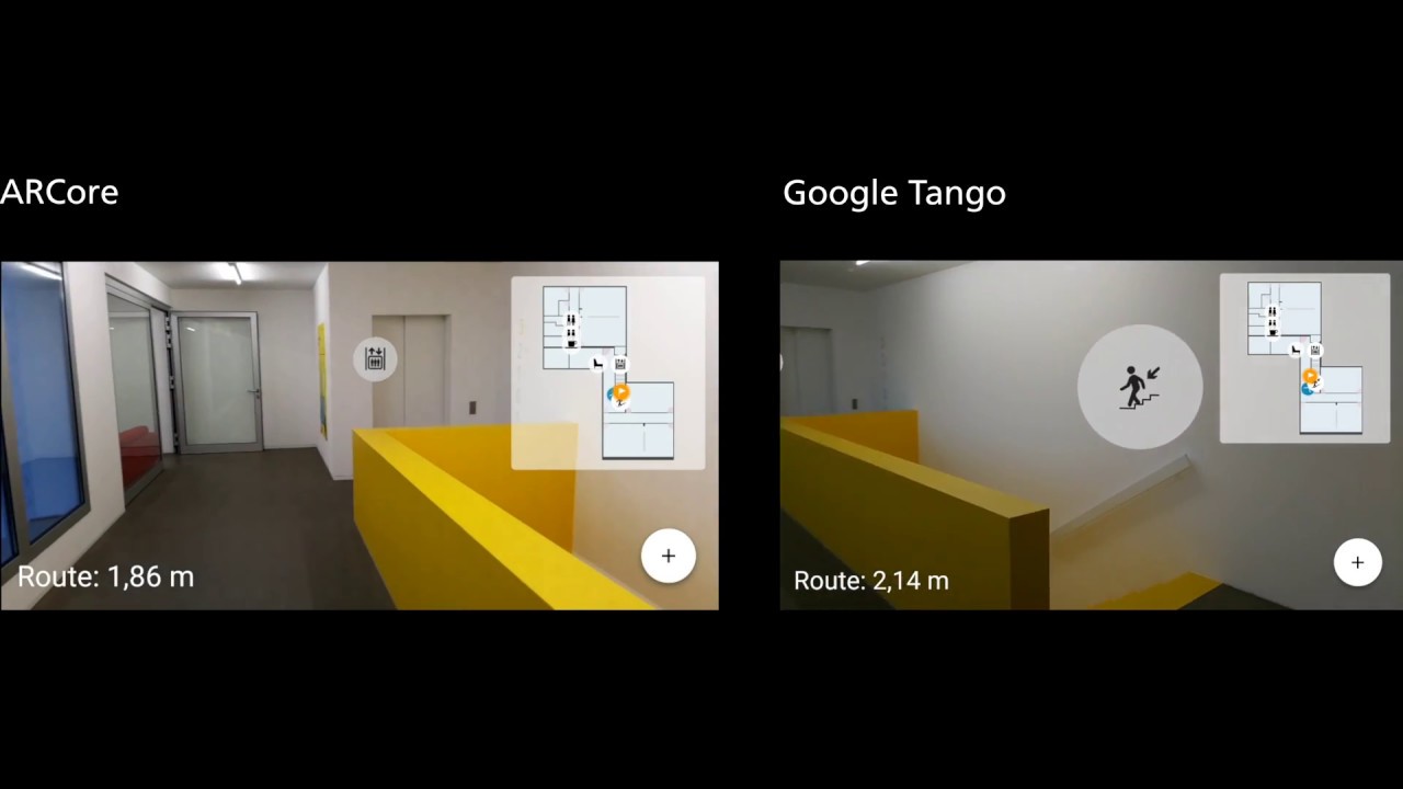 Augmented Reality Indoor Navigation - Tango vs ARCore - YouTube